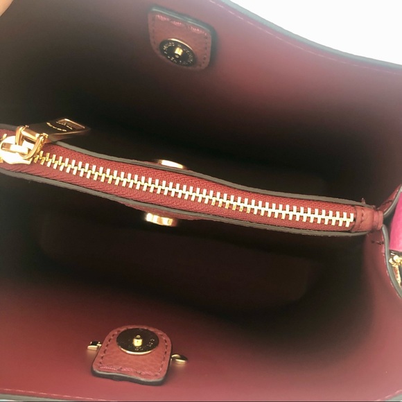 Coach | Bags | Coach Small Town Bucket Bag Berry Violet Leather Purse ...
